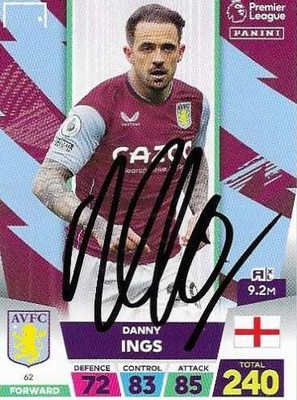 DANNY INGS SIGNED ASTON VILLA PANINI ADRENALYN 2023 CARD - Sheffield ...
