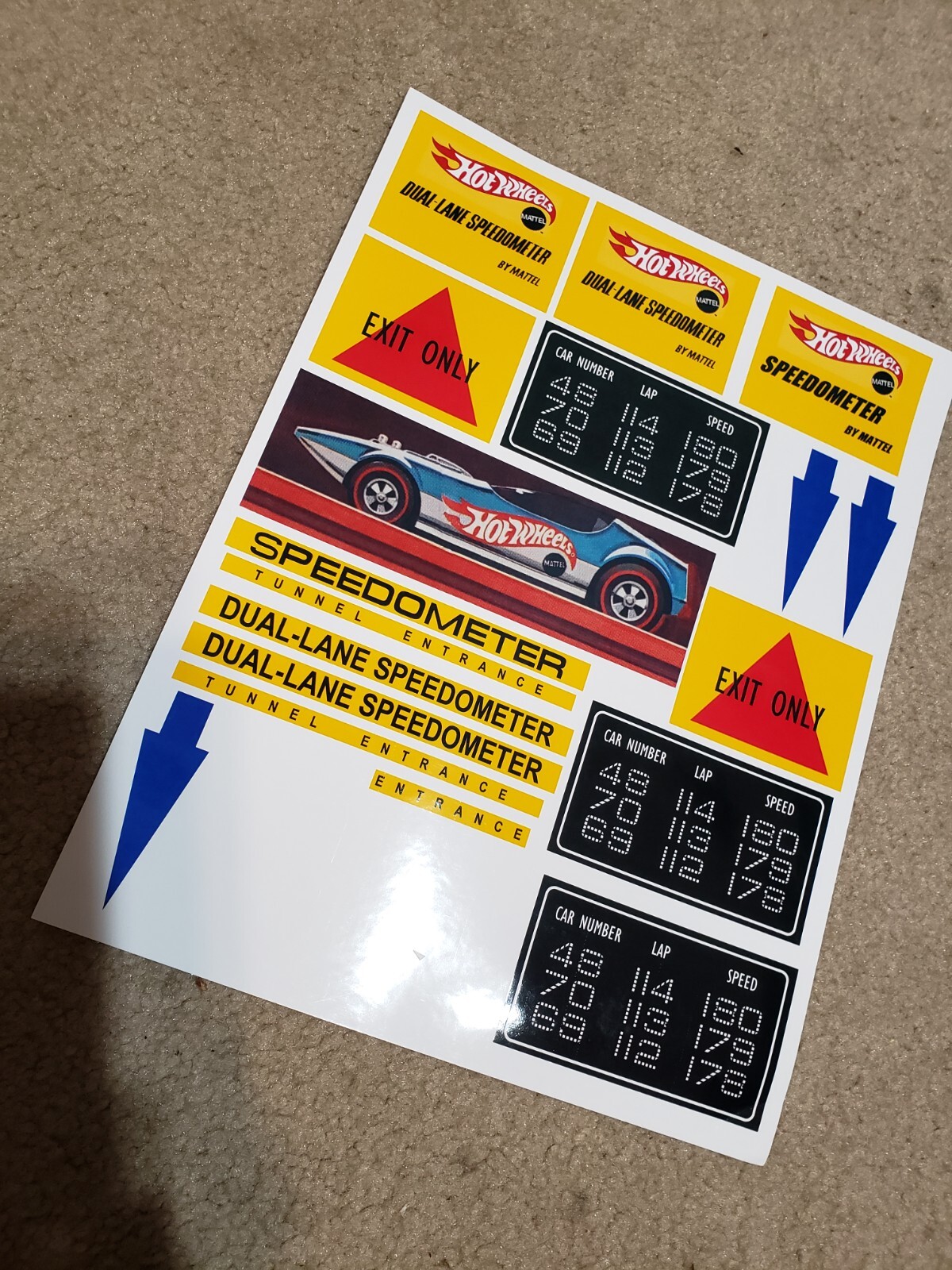 Hot Wheels reproduction Speedometer stickers! Single AND Dual Lane! | eBay