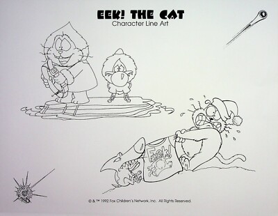 Eek! The Cat 1992 Production CHARACTER LINE ART MODEL SHEET Copy Film ...