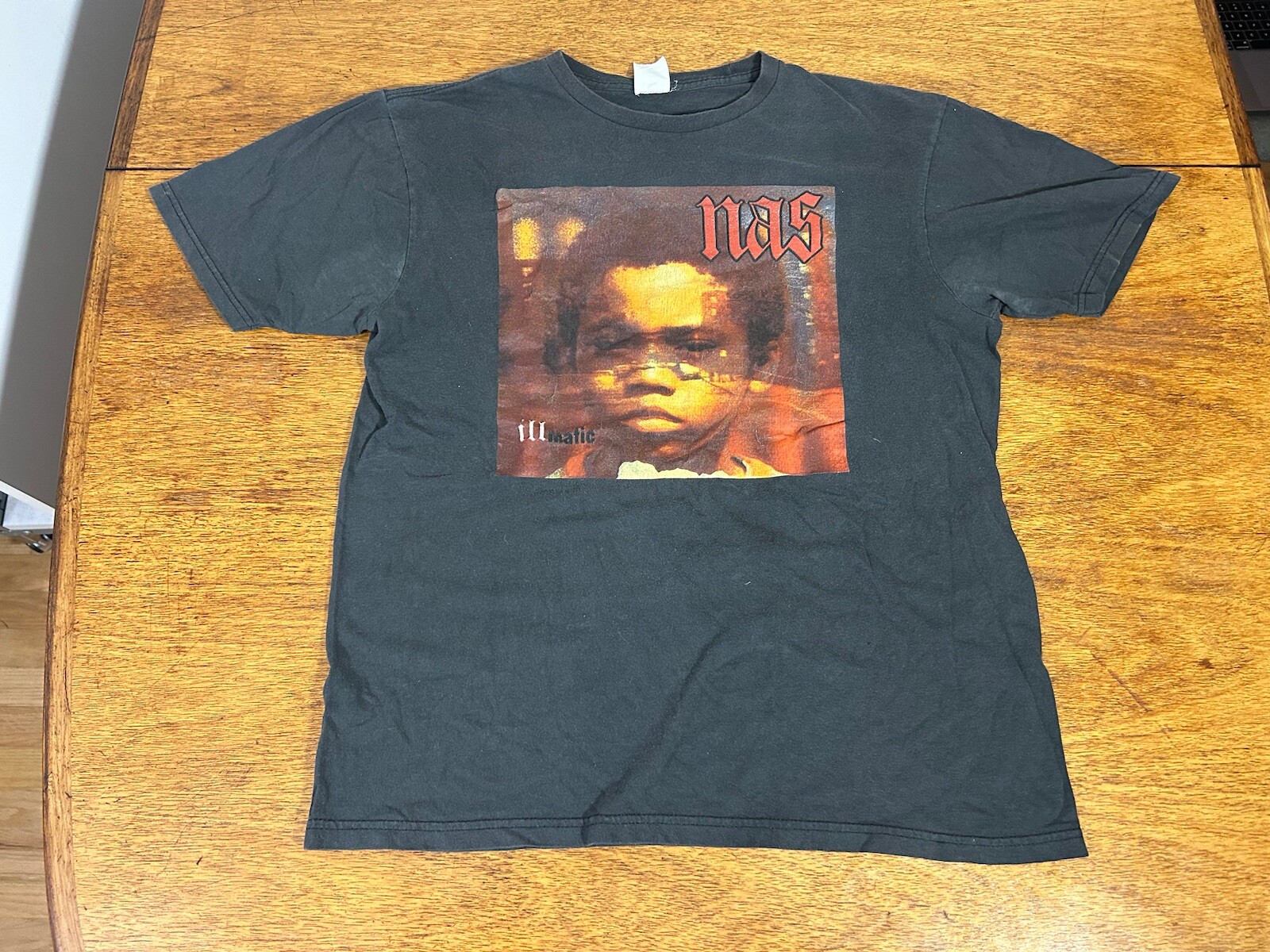 Y2K Nas illmatic T-Shirt M/L Bay Island Rap Tee Faded… - Gem