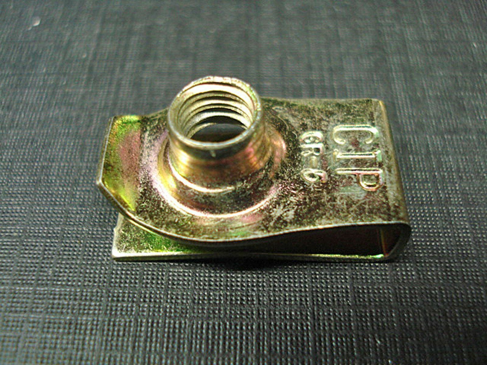 12pcs fits Ford Mercury 1/4-20 short fold over "U" panel nuts yellow ...