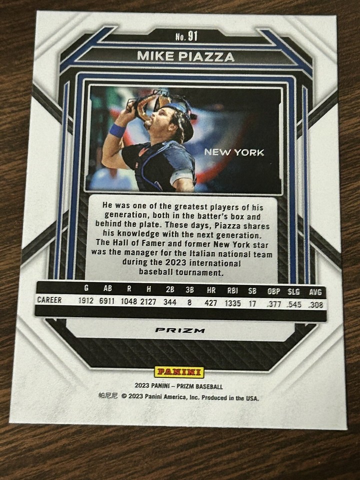 2023 Panini Silver Prizm Baseball MIKE PIAZZA NM #91 NEW YORK METS | eBay