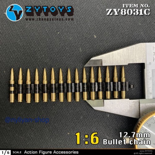 ZY Toys ZY8031C 1/6th 15Pcs 12.7mm Caliber Machine Bullet Chain Weapon ...