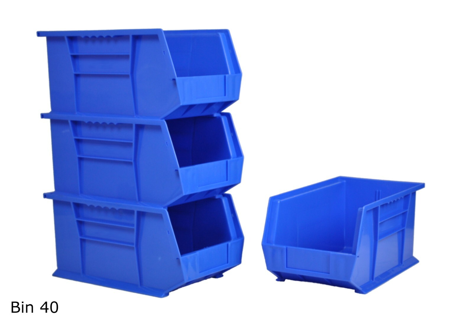 Rhino Tuff Plastic Parts Bins - Blue Red or Yellow Garage Shelving ...