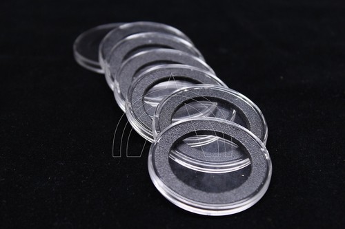 10 Genuine Airtite Holder Capsules w Black Rings for 35mm World Coins ...
