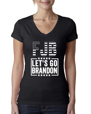 FJB Lets Go Brandon Political Junior V-Neck Tee Shirt | eBay