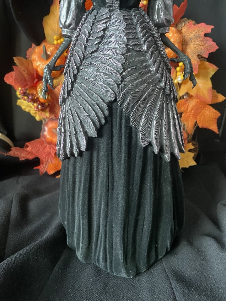 TK Maxx Halloween large Gothic Raven Lady Figurine Black Bird Woman ...