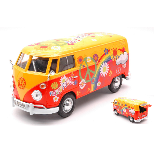 VW TYPE 2 (T1) DELIVERY VAN FLOWER POWER 1962 1:24 Motormax Auto ...