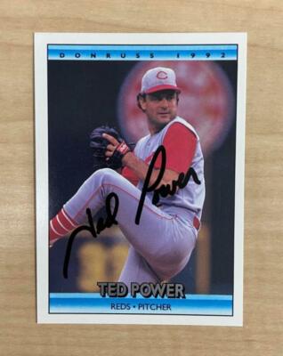 TED POWER CINCINNATI REDS SIGNED AUTOGRAPHED 1992 DONRUSS CARD #586 W ...