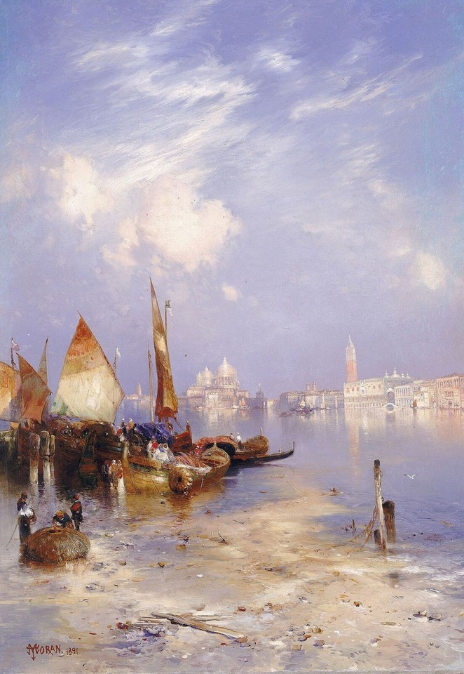 A View of Venice, Thomas Moran Painting Poster Wall Art Print A3 A4 A5 ...