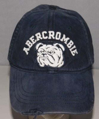 Vtg Abercrombie & Fitch Embroidered Bulldog Logo Fitted Hat Cap 1892 sz ...
