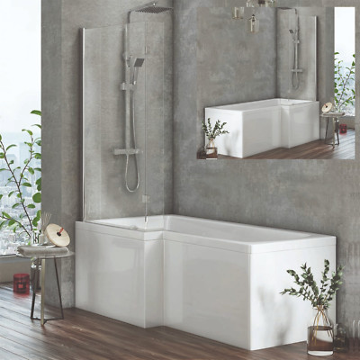 1600/1700/1800mm L Shaped Shower Bathtub Front & End Bath Panel Shower ...