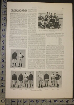 1897 SPORT COLLEGE YALE HARVARD CORNELL PRINCETON BASEBALL ART HISTORIC ...