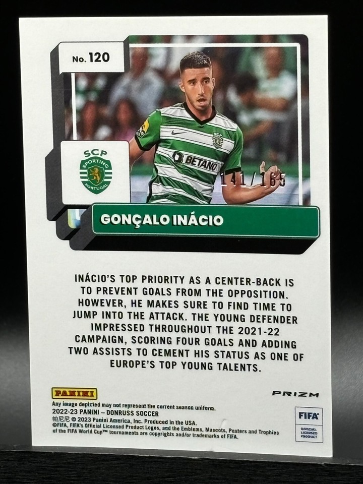 Goncalo Inacio 2022-23 Panini Donruss Optic Red Prizm 141/165 Sporting ...