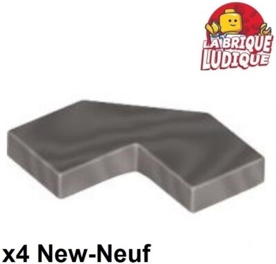 Lego 4x Tile plaque lisse 2x2 corner coin angle facet metallic silver ...