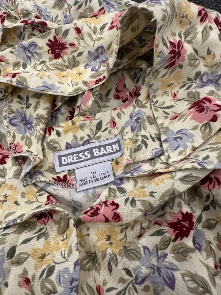 Vintage 90s Dress Barn Button Down Collared Sleeveless Floral Maxi ...