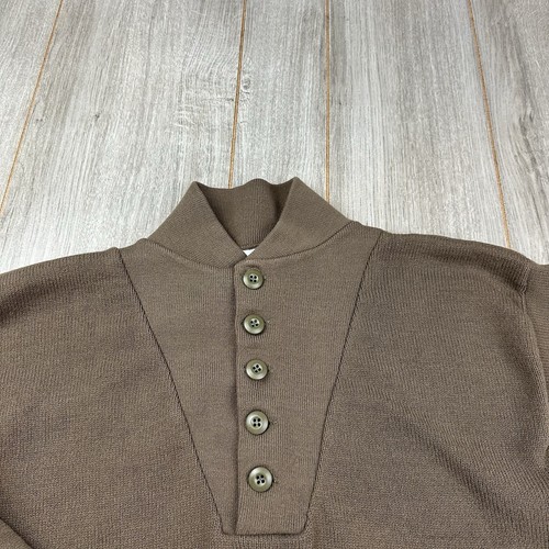 DSCP Garrison Collection Sweater Henley Men L Brown US Military OD 5 ...