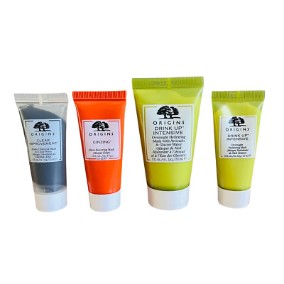 4 pc ORIGINS Mask Set - Clear Improvement | Ginzing | Drink Up Travel ...
