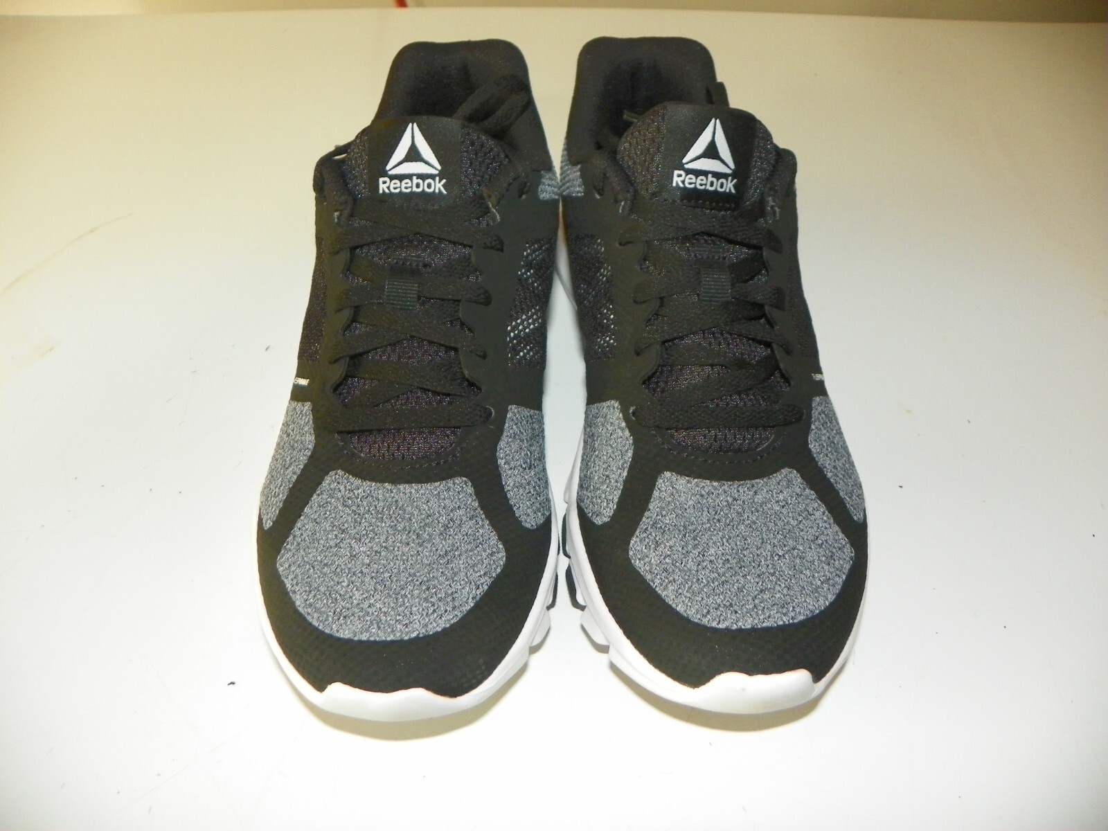 Size 7.5 - Women's Reebok Memory Tech fuse frame Black/Gray/White | eBay