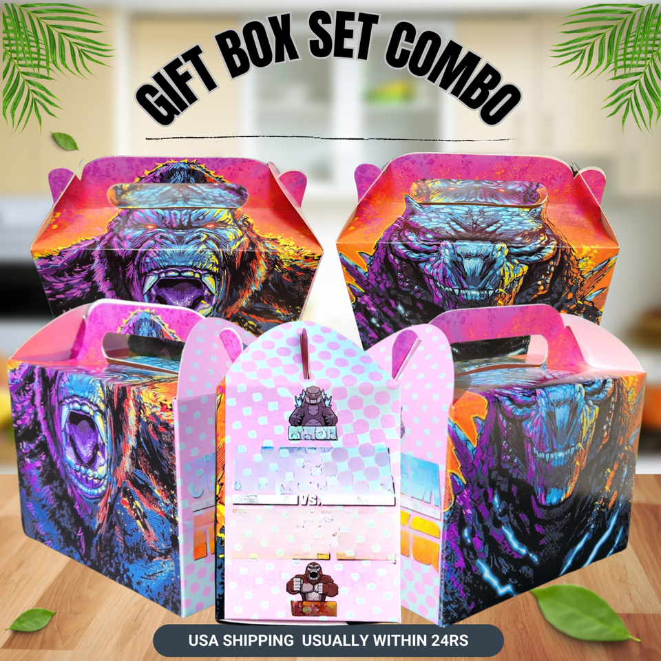 GODZILLA KING KONG Gift box birthday party supplies favor centerpiece ...