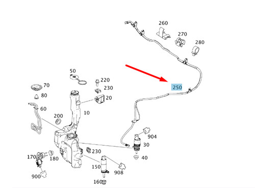 NEW MERCEDES-BENZ C W204 WASHER SYSTEM HOSE WITH NOZZLE RHD A2048601892 ...