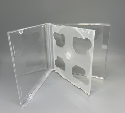 50 NEW DOUBLE (2) CD JEWEL CASES WITH CLEAR POLY TRAY, PPS-MS-2CDBT-FTC ...