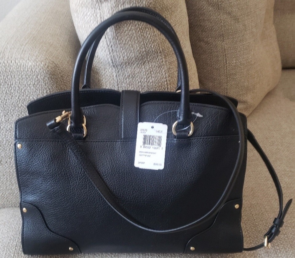 Coach Mercer 30 Satchel Black Grain Leather Crossbody Handbag 37575 New ...