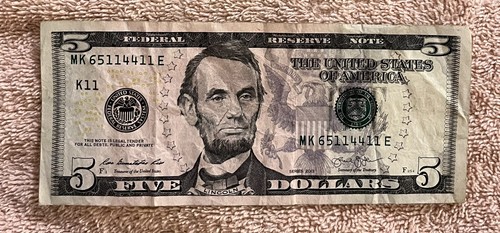 Fancy $5 Bill - 3/4 Radar Note 65114411 - Dallas FR | eBay