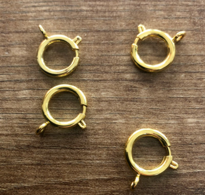 QUALITY 4 large 16mm BOLT RING SPRING CLASPS gold PLATED on brass | eBay