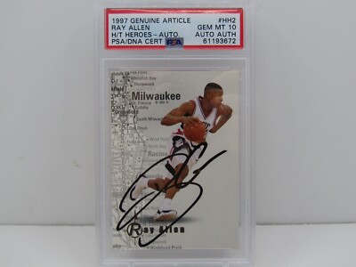 RAY ALLEN 1997 GENUINE ARTICLE AUTOGRAPH AUTO! #214/750! PSA/DNA CERT ...