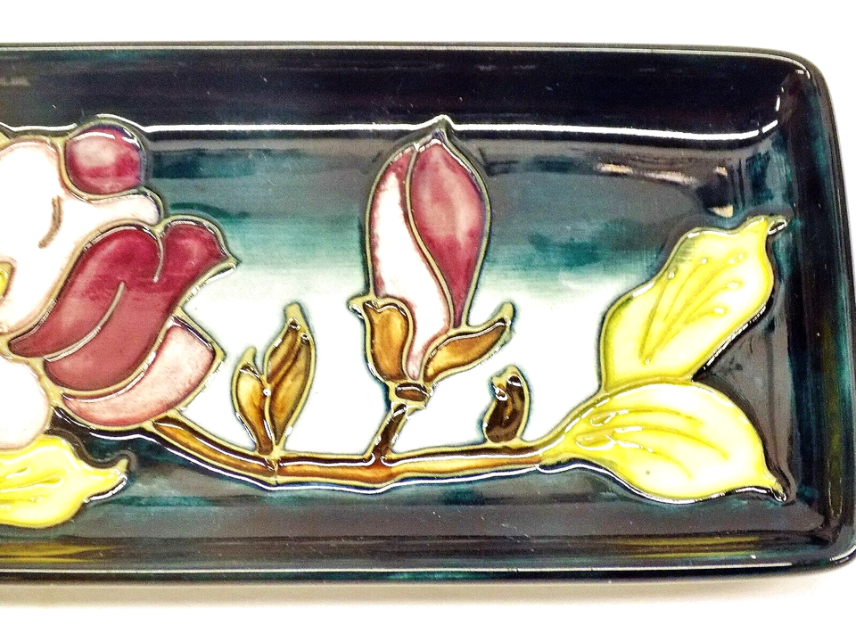 Lovely Vintage Moorcroft English Pottery Floral Decorated Cobalt Pen ...