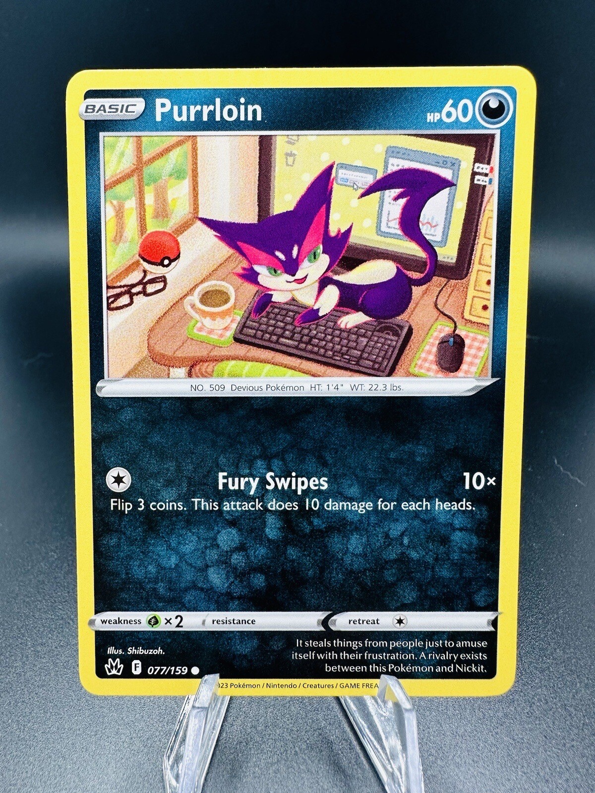 Pokemon TCG - Purrloin 77/159 - Crown Zenith 2023 | eBay
