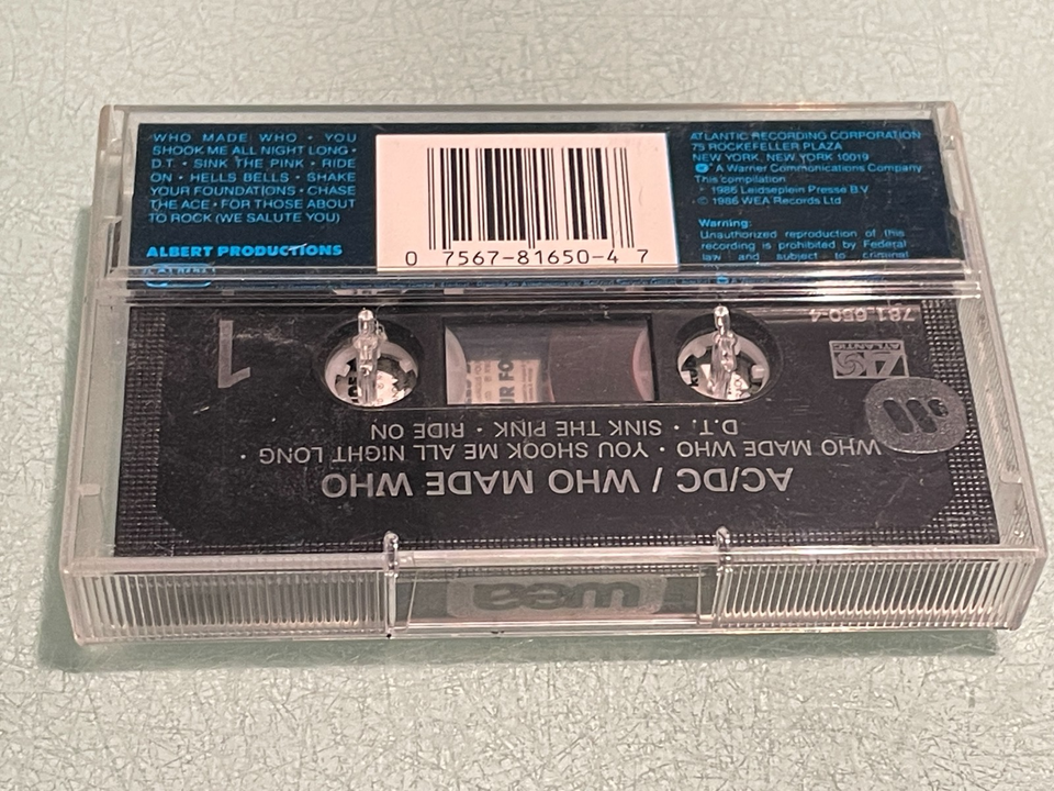 AC/DC - Who Made Who - Cassette Tape Album - 1986 WEA Records - 9 Great Tracks 75678165047| eBay
