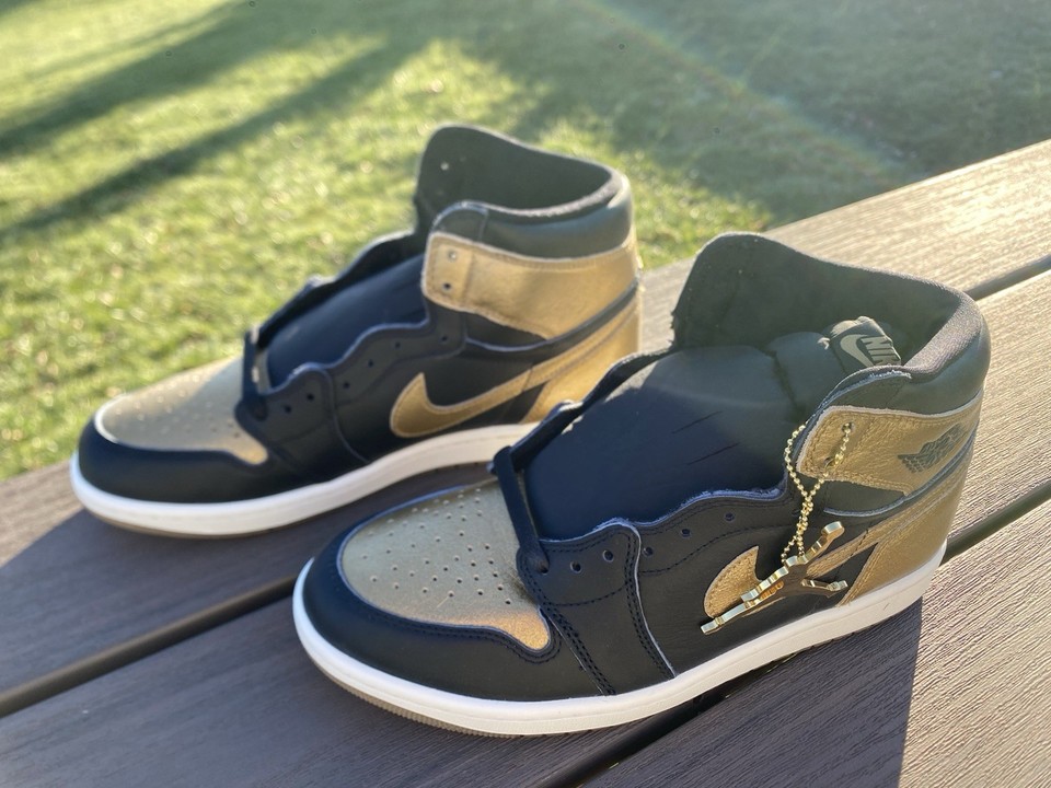 Nike Air Jordan 1 Men Size 10 Black/Metal Gold Sail DZ5485-071 Size M10 ...