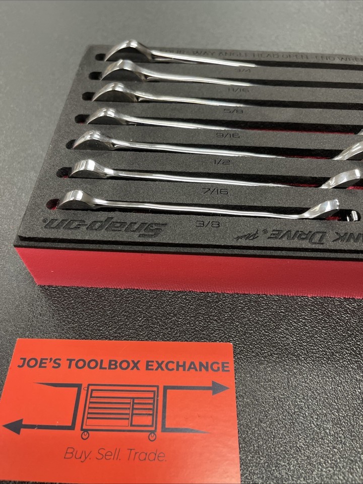 NEW Snap-on tools 4 way angle head open wrench foam set sae SVSSAE01FBR ...