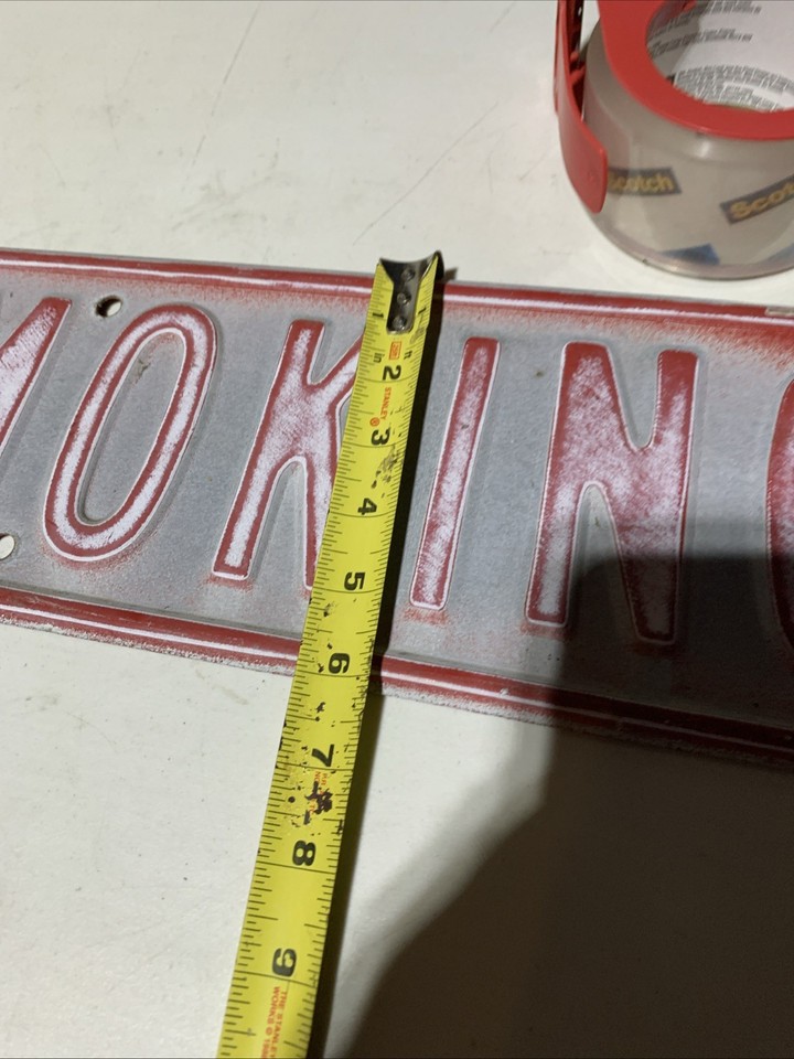 Vintage NO SMOKING Metal Sign Embossed Industrial 1950s Street Sign ...