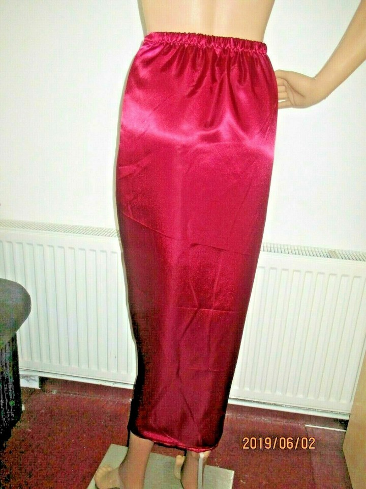 30" Ladies Satin Lined Midi Hobble Skirt Restricted Bondage Plus Sizes ...