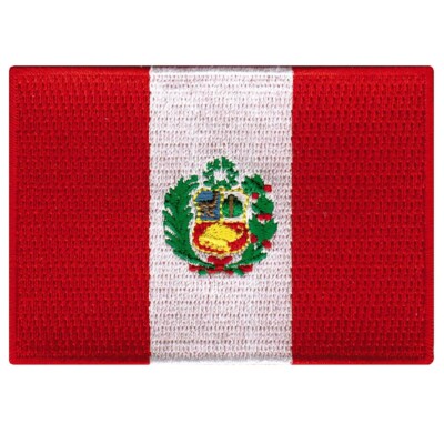 PERU FLAG PATCH PERUVIAN SOUTH AMERICAN NATIONAL EMBLEM embroidered ...