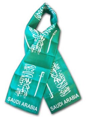 SAUDI ARABIA FLAG SCARF - LIGHTWEIGHT POLYESTER 8" x 60" - NEW SCARF ...