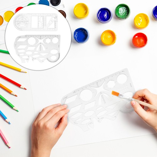 2 Pcs Drawing Function Ruler Painting Student Rulers Account | eBay