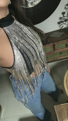 Crystal Top, Handmade Beaded Crystal Rhinestone Top, Colorful Top ...