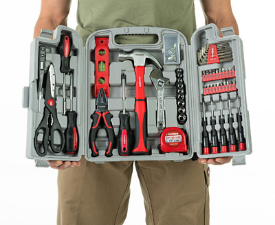 ToughHub 56 Pcs Tool Kit Set Home Tools Box With Hammer Screwdriver ...