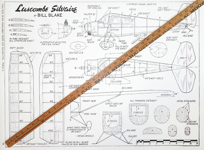 LUSCOMBE SILVAIRE PLANS + Parts Patterns for 30” FF Scale Model ...