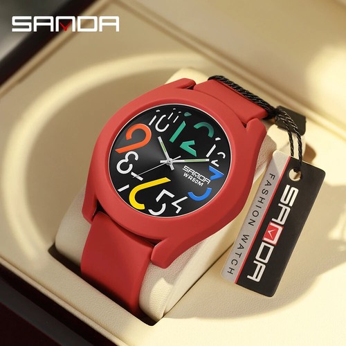 Sanda Men'S Watch Silicone Strap Watch Creative Simple Girls Watch ...