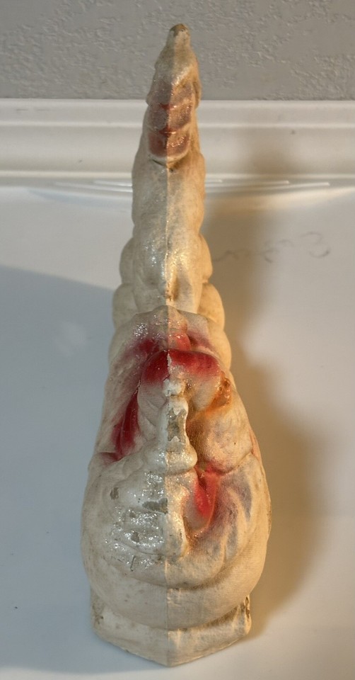 Rare PULP SANTA CLAUS SLEIGH FLYING REINDEER Vtg CHRISTMAS ANTIQUE ...