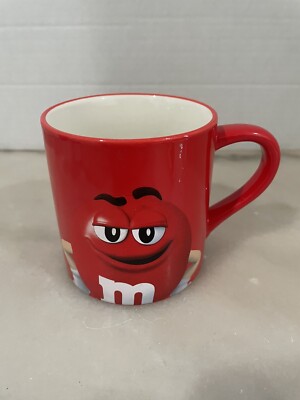 OFFICIAL M&M “Red Looks Good On Me” Coffee Mug Cup Ceramic Mars Candy ...