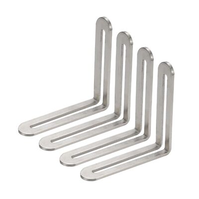 4 Pcs Stainless Steel Reinforced L-Shape Corner Braces Slotted Angle ...