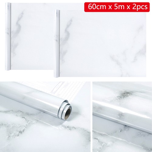 1/2PCS 5M Marble Wall Sticker Decor Roll Wallpaper Self Adhesive ...