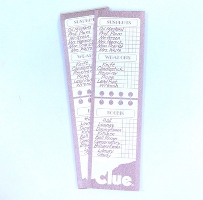 Clue Game Detective Notebooks Note Pads Parker Brothers 1972 Excellent ...