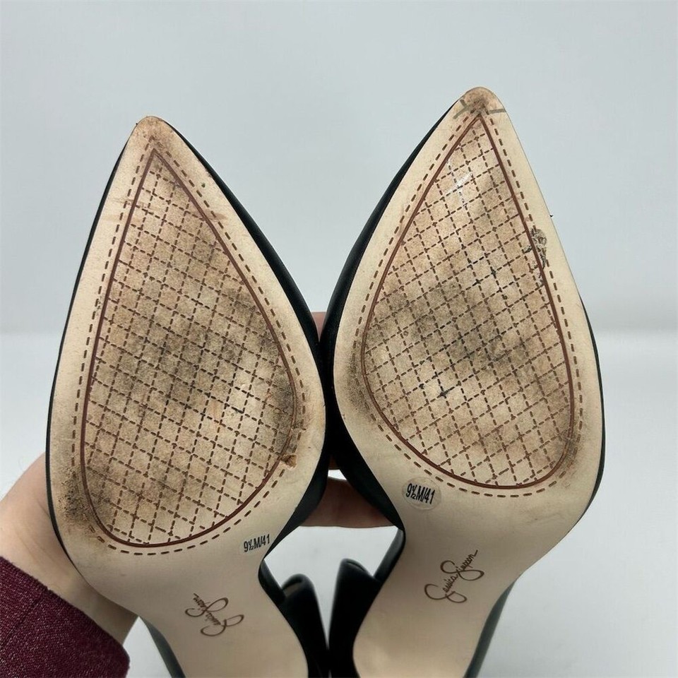 Jessica Simpson Paryn Classic Black Leather D'Orsay Stiletto Heels Size ...